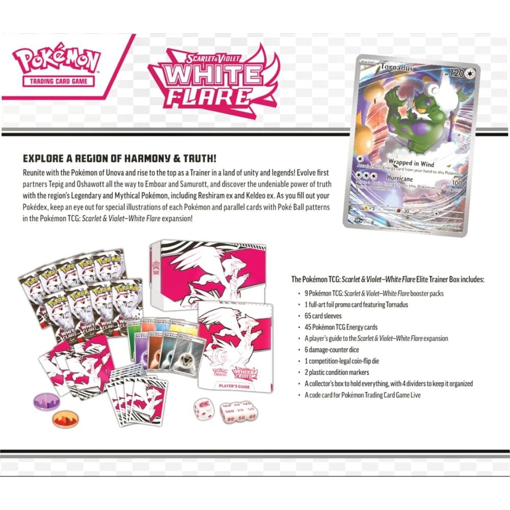 Комплект карти Pokemon TCG, Elite Trainer Box SV10.5, White Flare | Toyzz Shop
