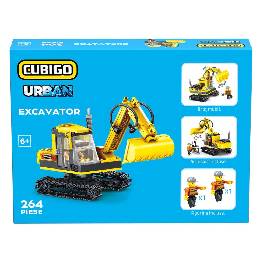 Строителен комплект, Cubigo Urban, Багер, 264 части | Toyzz Shop