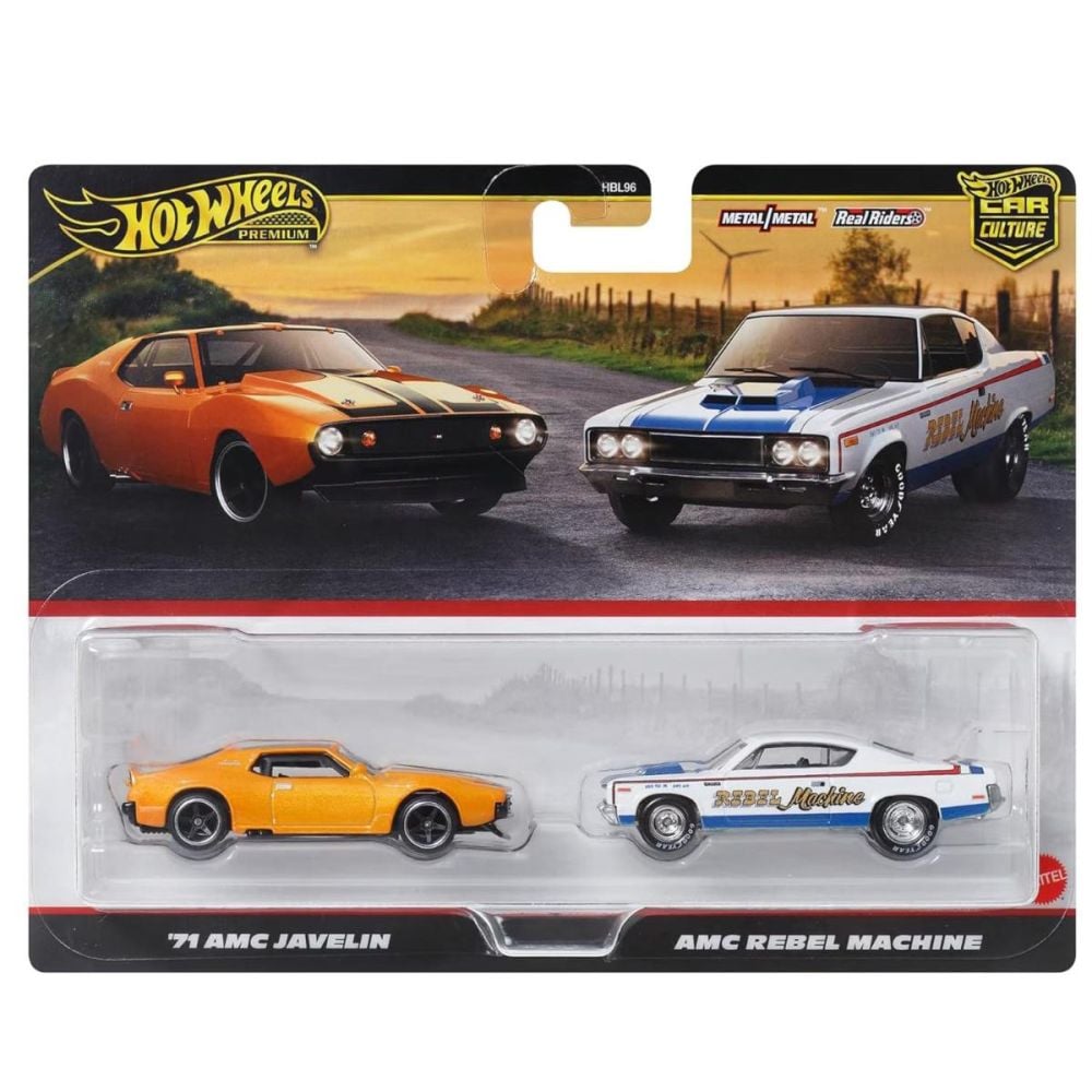 Комплект 2 метални колички, Hot Wheels, 971 AMC Javelin и AMC Rebel ...