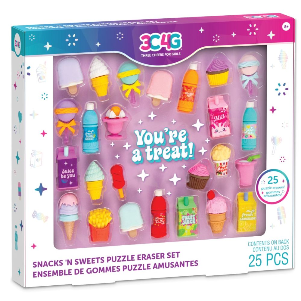 Set guma de sters, 3C4G, Snack and Sweets, 25 piese | Toyzz Shop