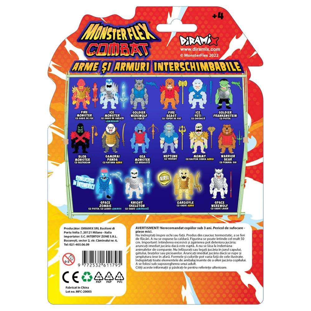 Фигурка Monster Flex Combat, Разтягащо се чудовище, Soldier Werewolf ...